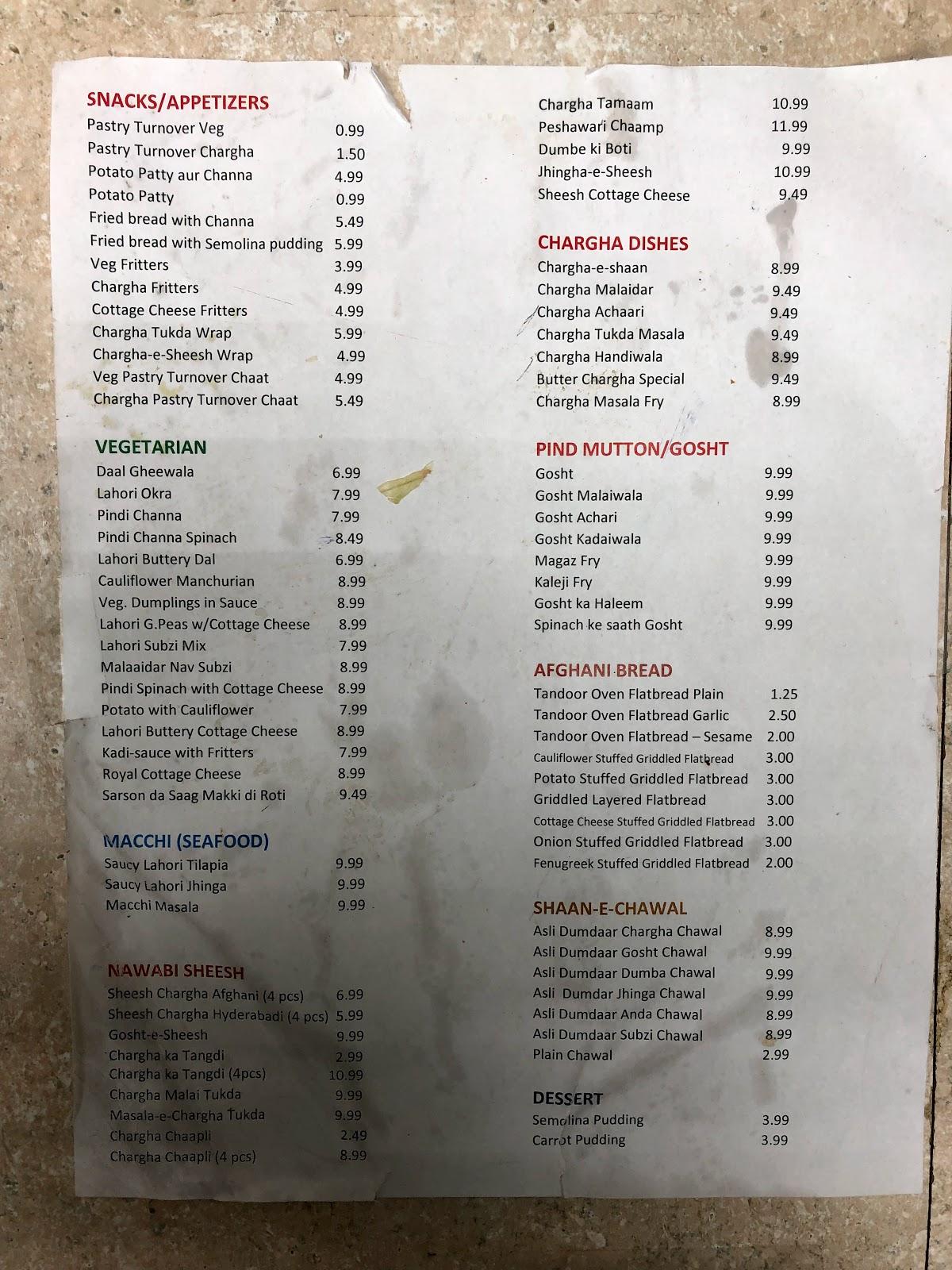 Menu at Global Grill and Halal Meat restaurant, West Windsor Township