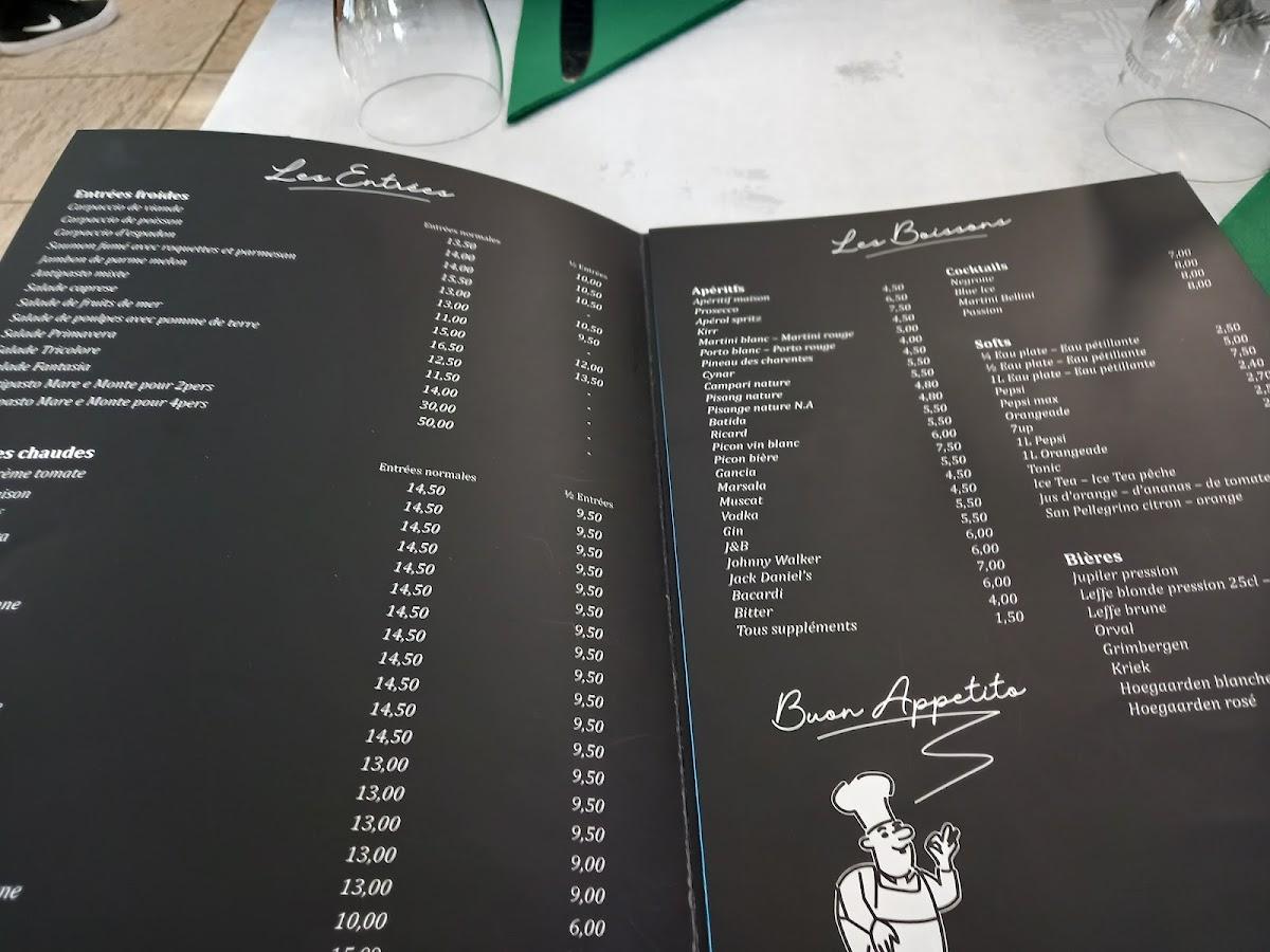 Menu au Il Festino, Charleroi