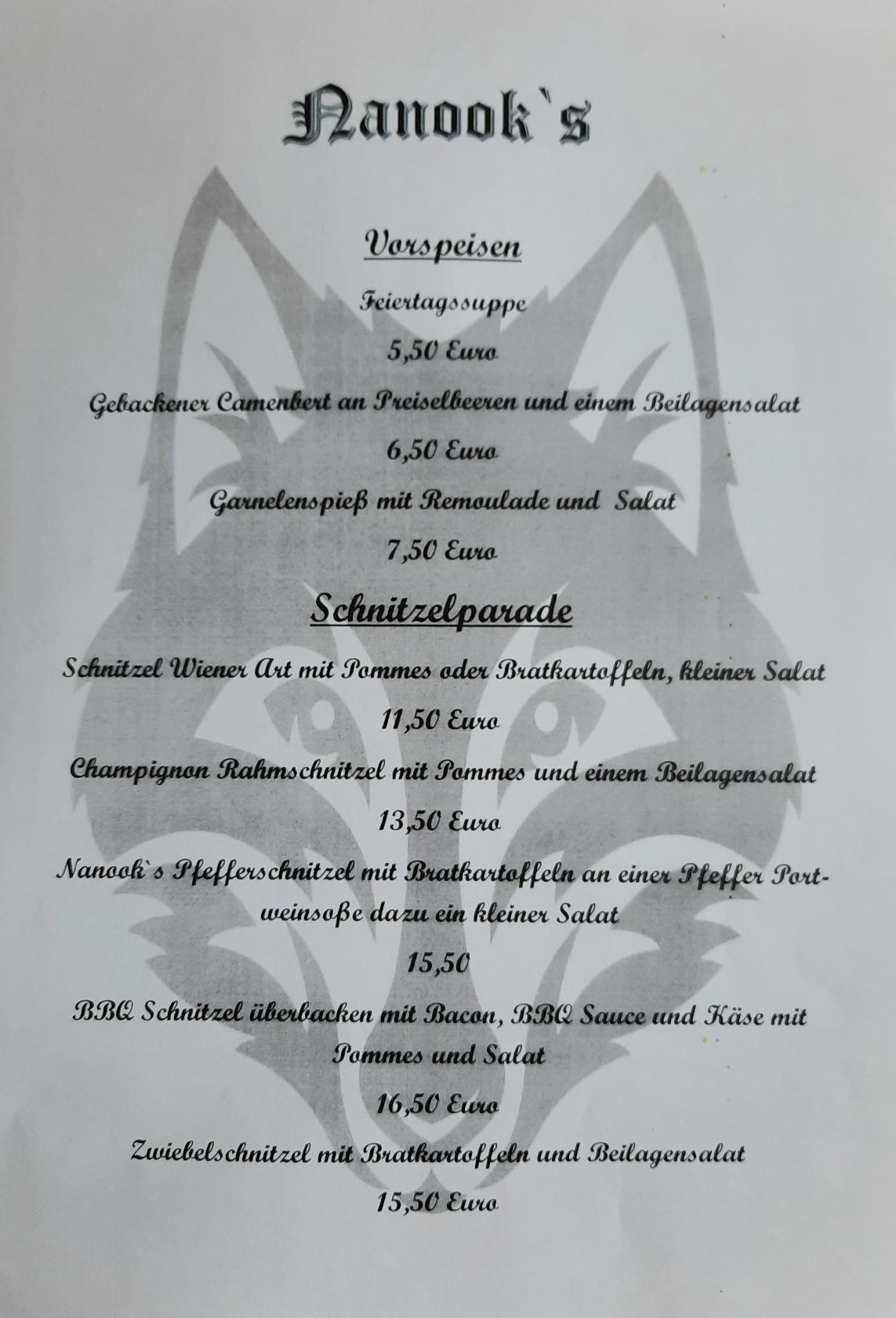 Speisekarte von Stadtschenke restaurant, Brilon