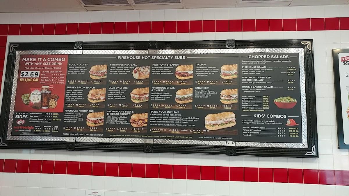 Menu at Firehouse Subs North Heights Plaza fast food, Dayton, Troy Pike