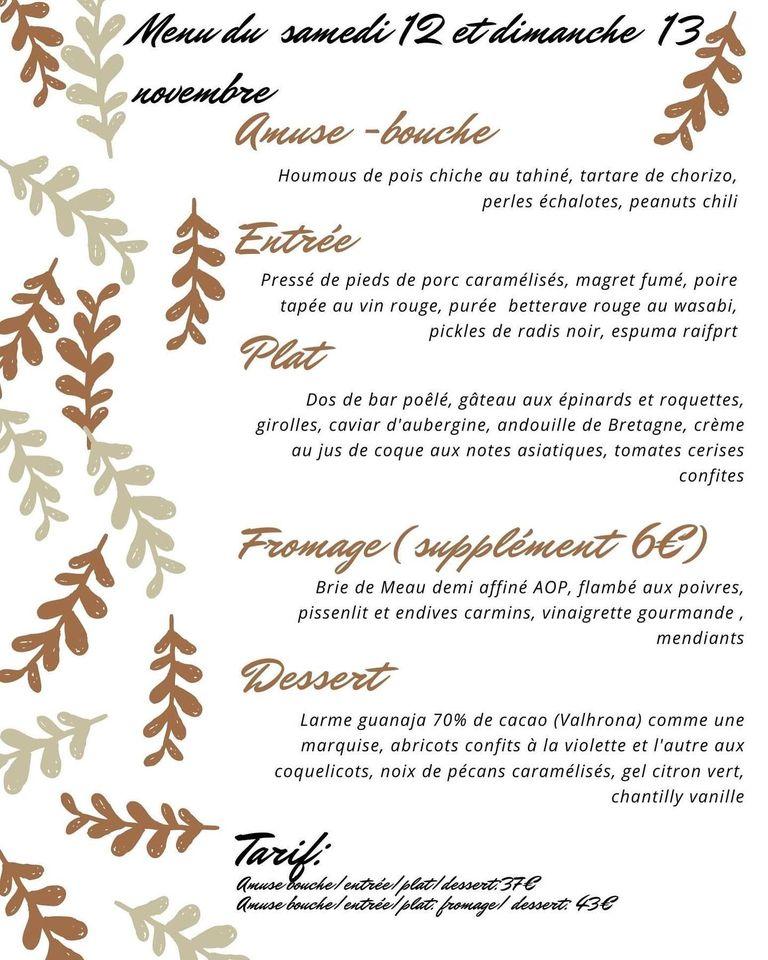 Menu au LE CONCEPT restaurant, Cigogné