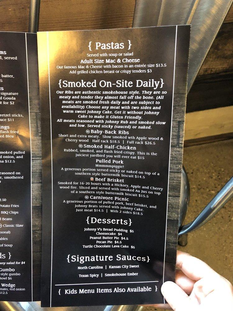 Menu at Johnny V's Smoke Shack BBQ, Perry