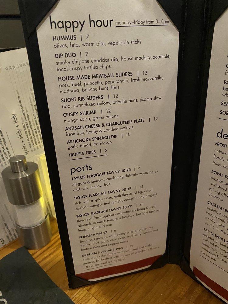 Menu at Tucci's steakhouse, Dublin