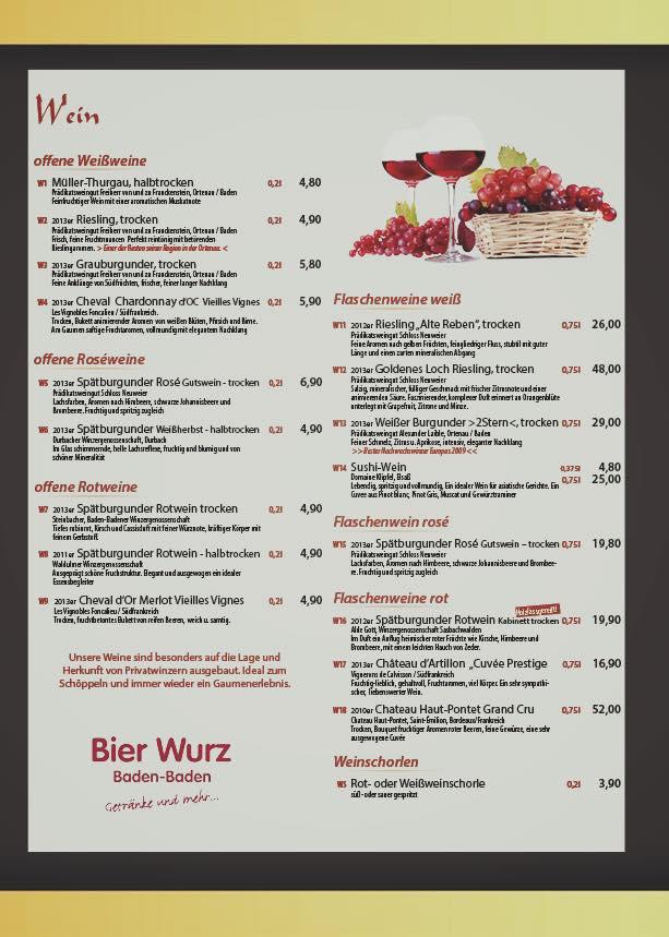 Speisekarte von Colala restaurant, Baden-Baden