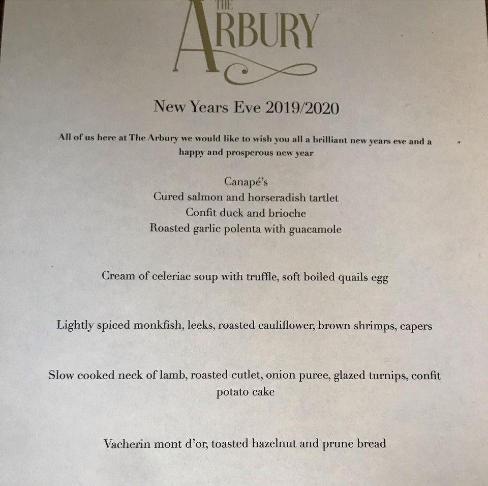 Menu at The Arbury Baldock restaurant, Baldock