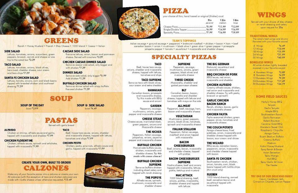 Menu at Hall Of Fame Pizza & Wings pizzeria, DeWitt