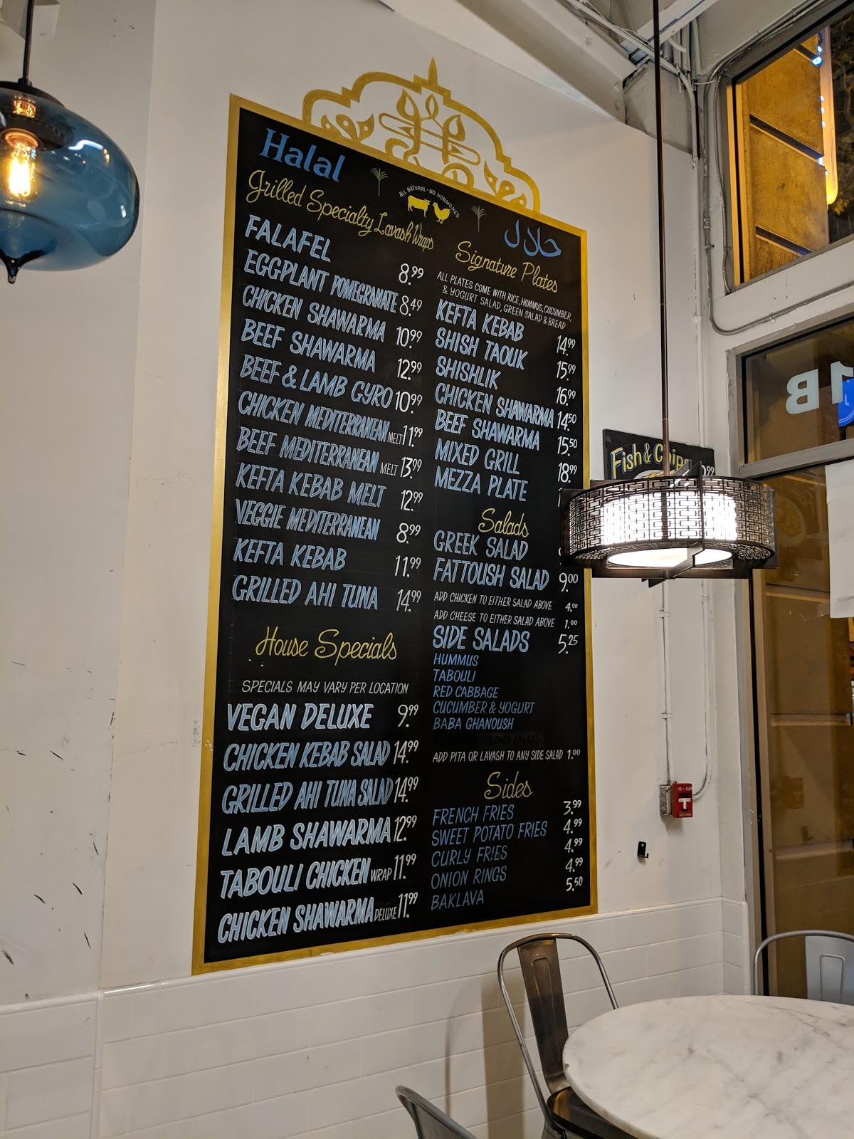 Menu at Oasis Grill restaurant, San Francisco, 711 Market St B