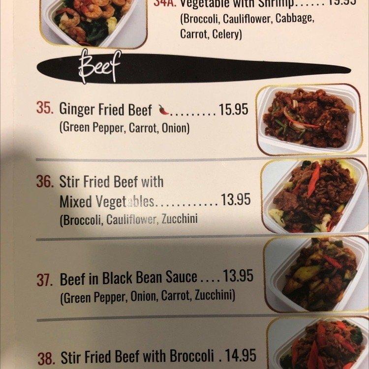 Menu at Phoenix Asia Buffet restaurant, Canmore