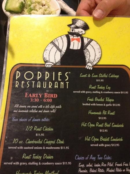 Menu at Poppies Restaurant & Deli, Delray Beach, Linton Blvd