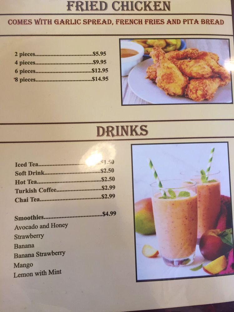 Menu at Baghdad Restaurant, Denver