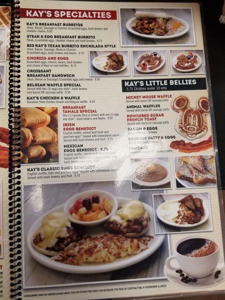 Menu at Kay's Kafe cafe, Phoenix