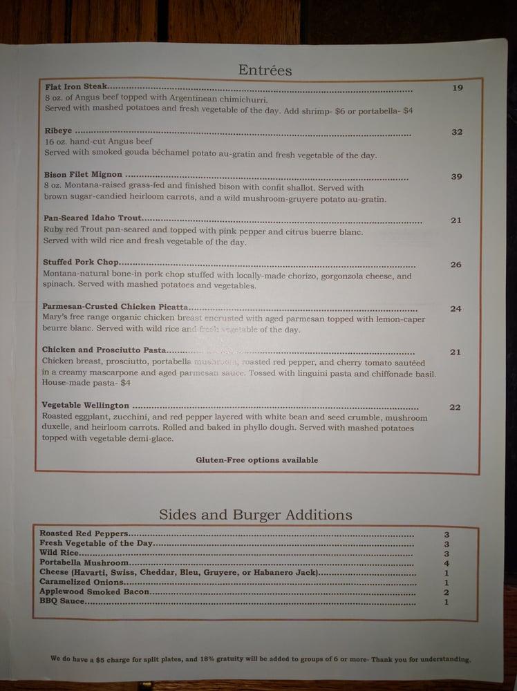 Menu at Madison Crossing Lounge pub & bar, West Yellowstone