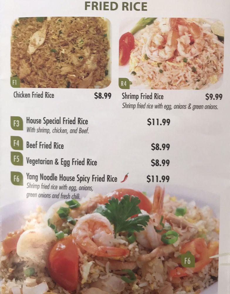 Menu at Yang Noodle House Pho restaurant, Rialto