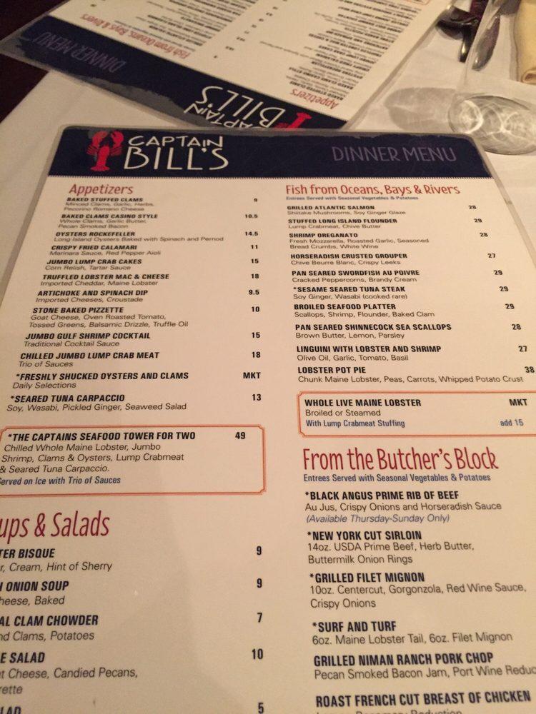 Menu at Captain Bills Restaurant & Catering, Bay Shore