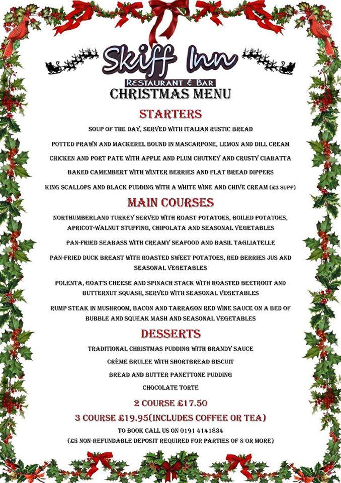 Menu at The Skiff Inn pub & bar, Newcastle upon Tyne