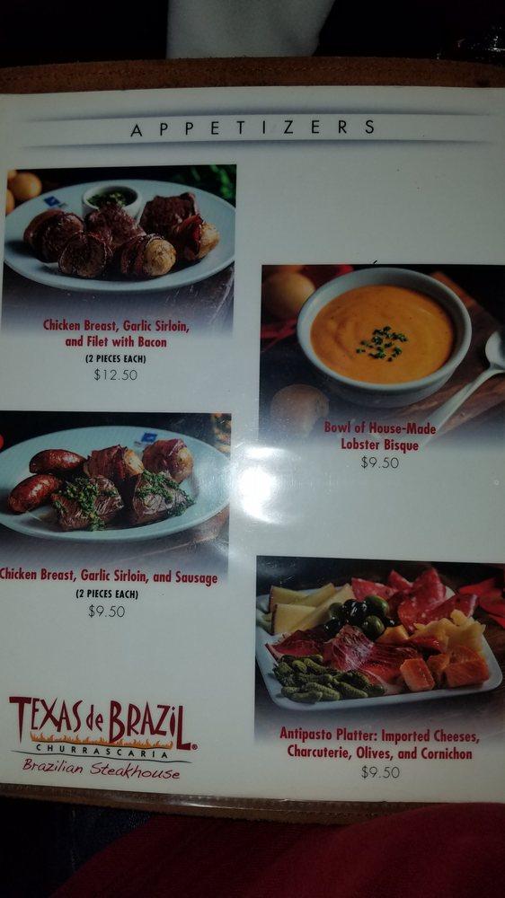 Menu at Texas de Brazil - Orlando steakhouse, Orlando, International Dr f1