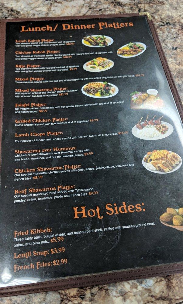 Menu at Damaskino Mediterranean Food restaurant, Jacksonville