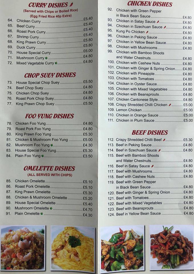 Menu at Golden Triangle fast food, Pontardawe