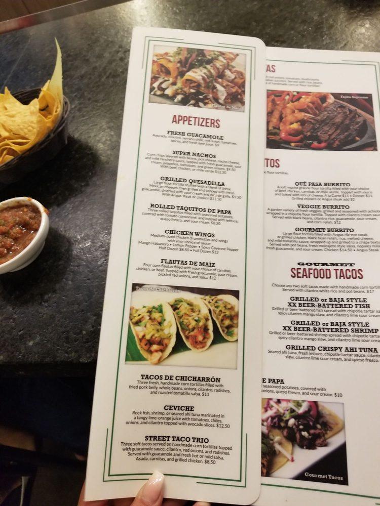 Menu at Que Pasa Mexican Cafe, Fresno, E Campus Pointe Dr