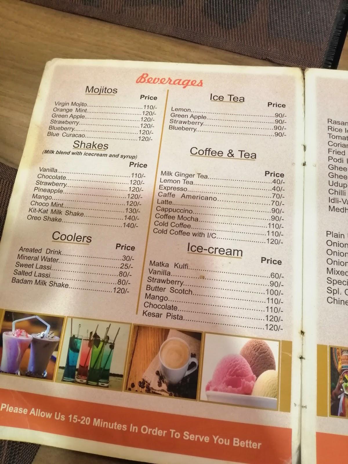 Menu at Red Chilli Restaurant, Varanasi