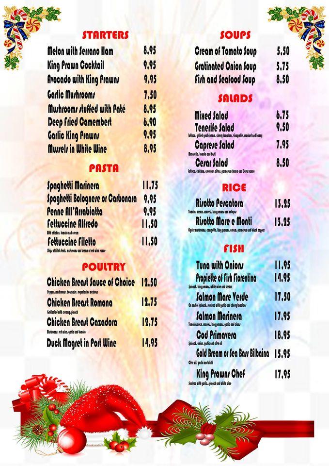 Menu at Restaurant Azar, Costa Adeje