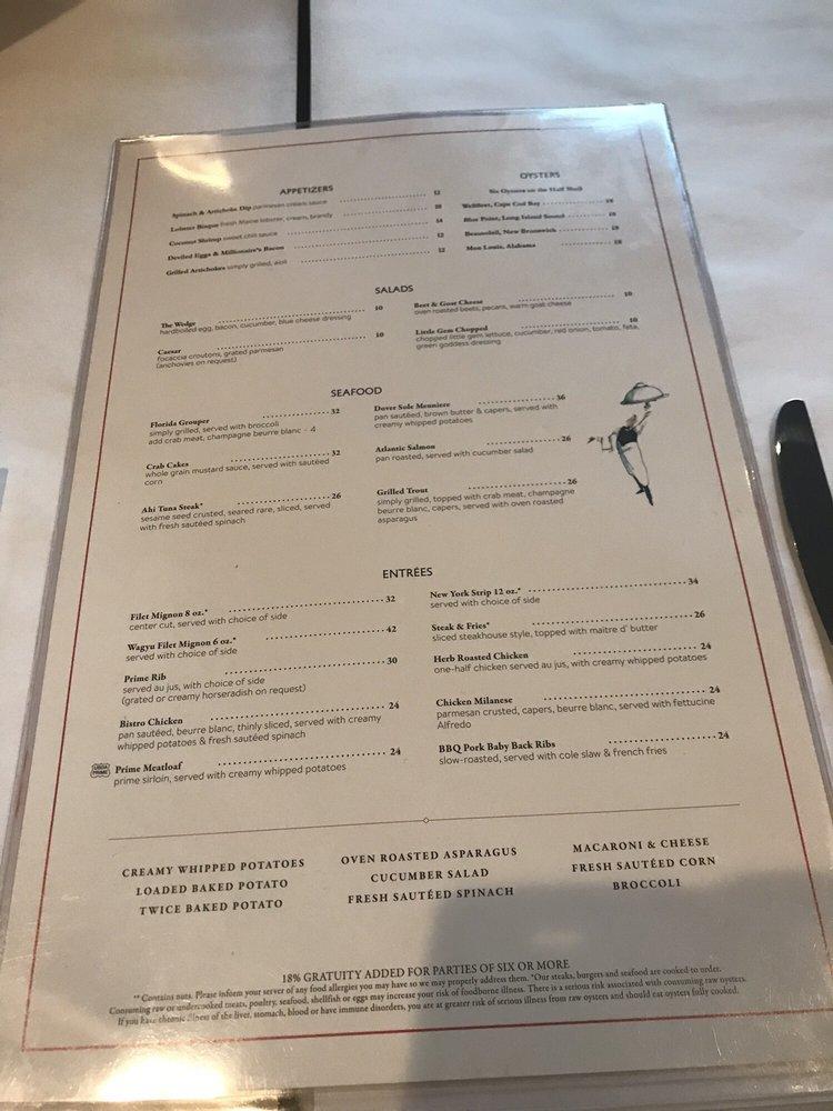 Menu at Bricktop's pub & bar, Birmingham