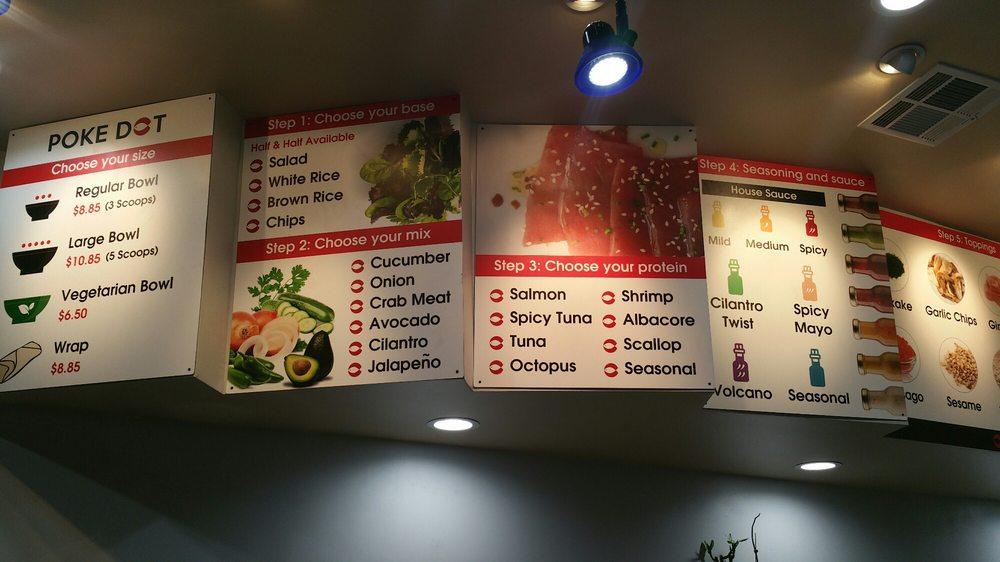 Menu at Poke Dot restaurant, Claremont