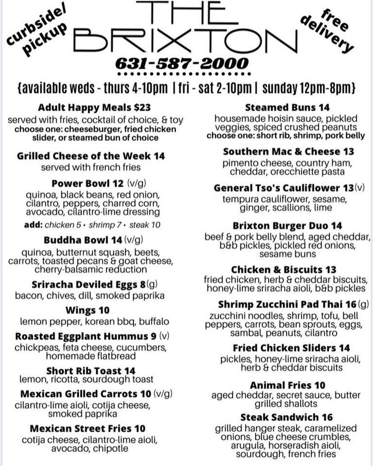 Menu at The Brixton pub & bar, Babylon