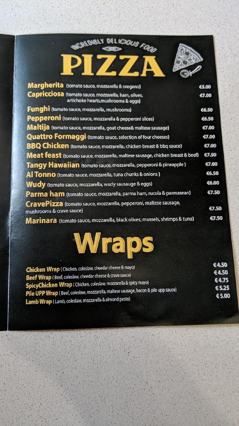 Menu at Corner Crave Qormi restaurant, Qormi