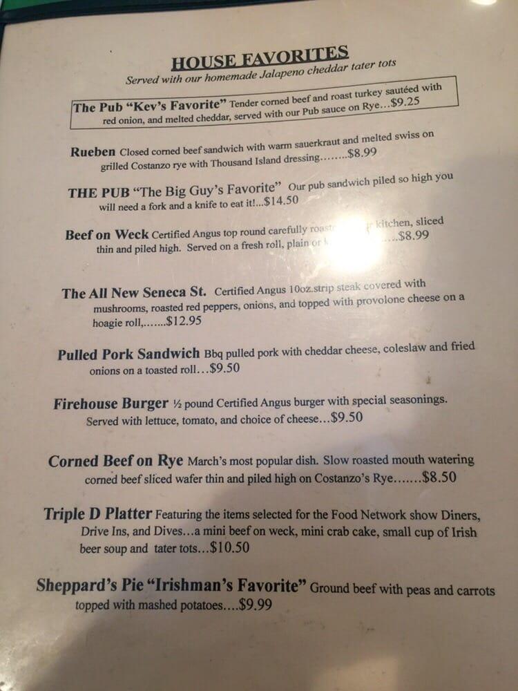 Menu at The Blackthorn Restaurant & Pub, Buffalo