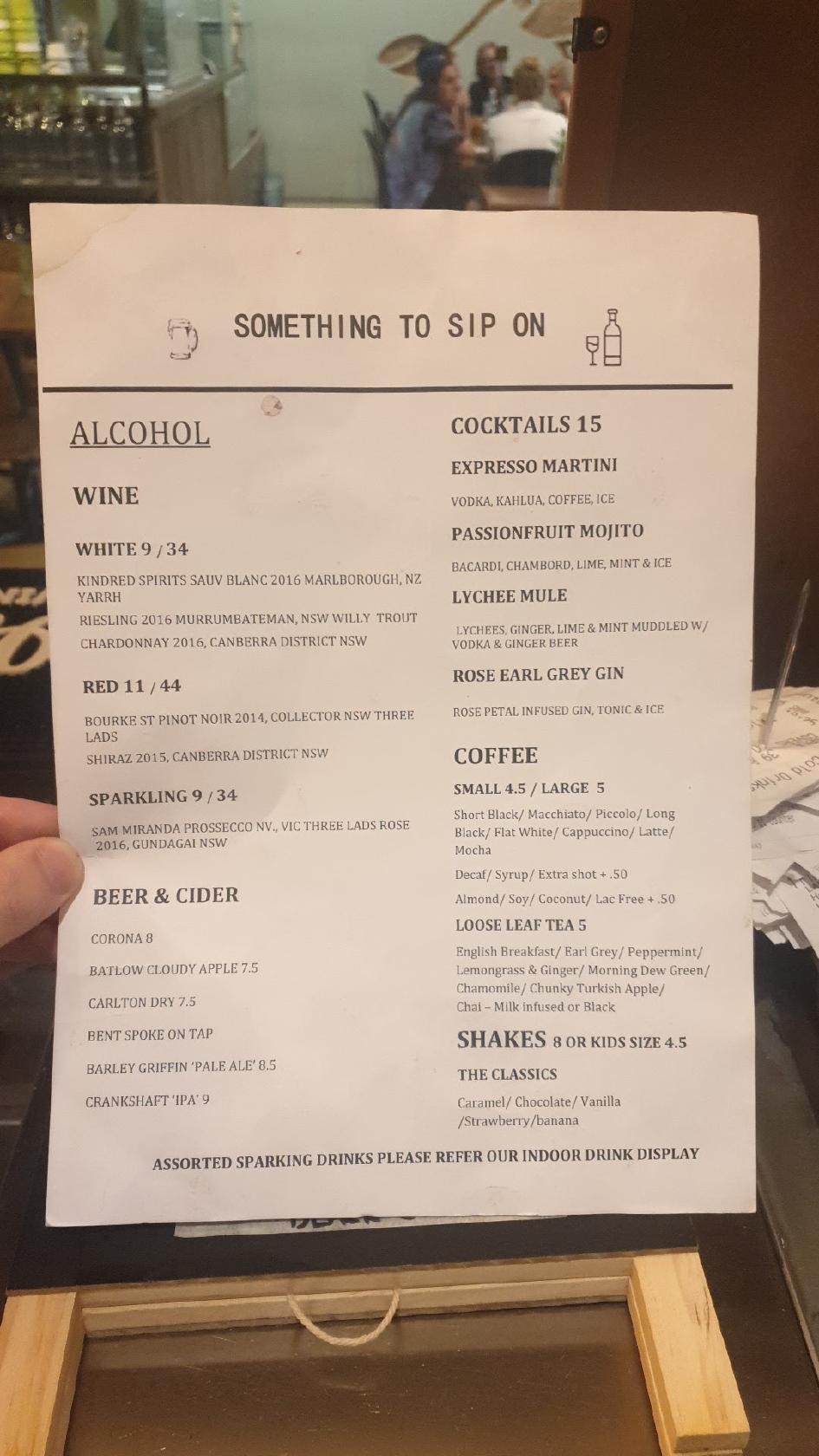 Menu at The Knox Made in Watson cafe, Watson, Shop 1/13 Watson Pl