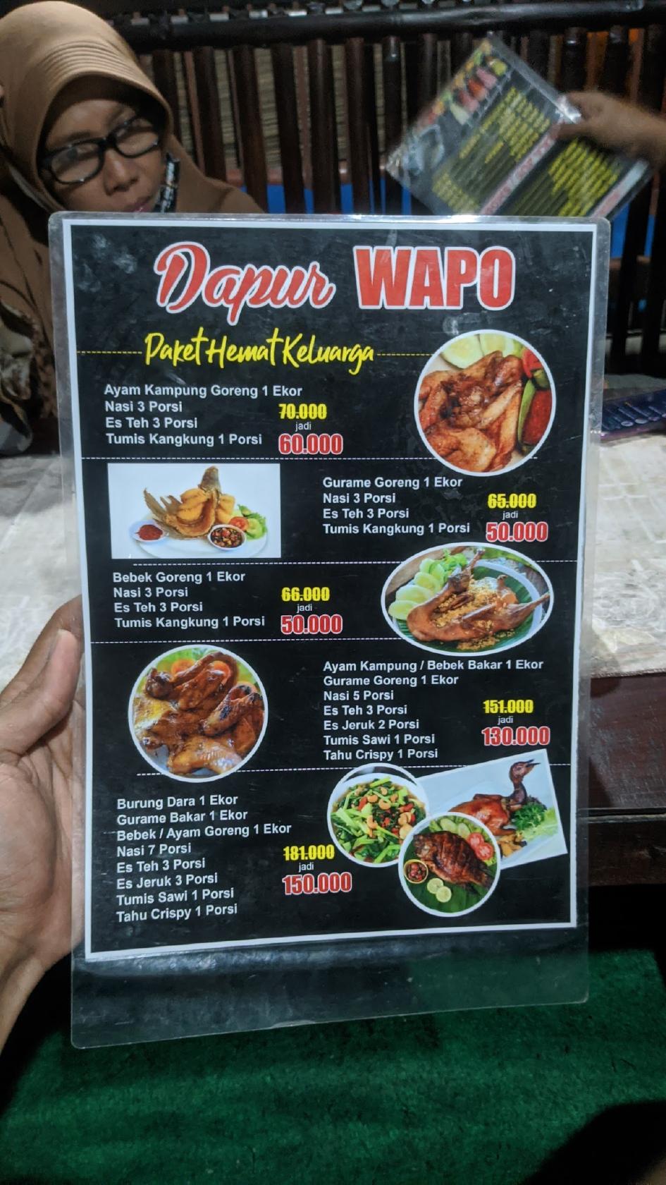 Menu at WAPO Warung Makan Surabaya, Bojonegoro