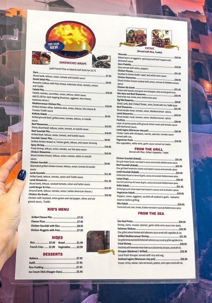 Menu at Opa Greek Restaurant, Naples, 336 9th St N