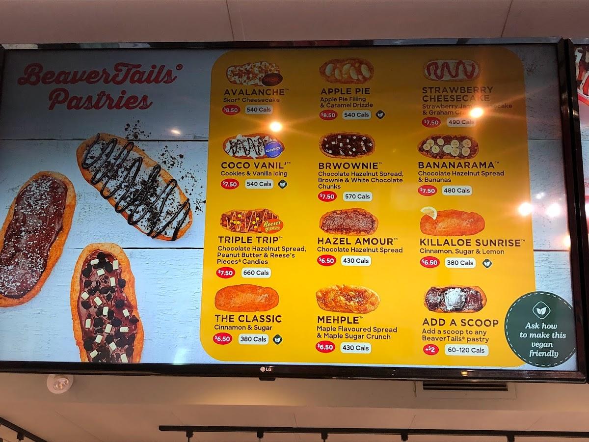 Menu at BeaverTails Niagara Falls desserts, Niagara Falls, Clifton Hill