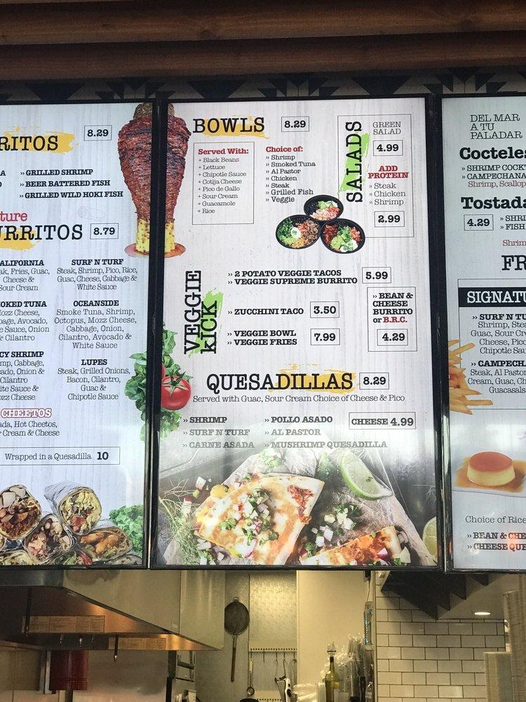 Menu at Lupe’s restaurant, Dana Point, Del Obispo St Suite F