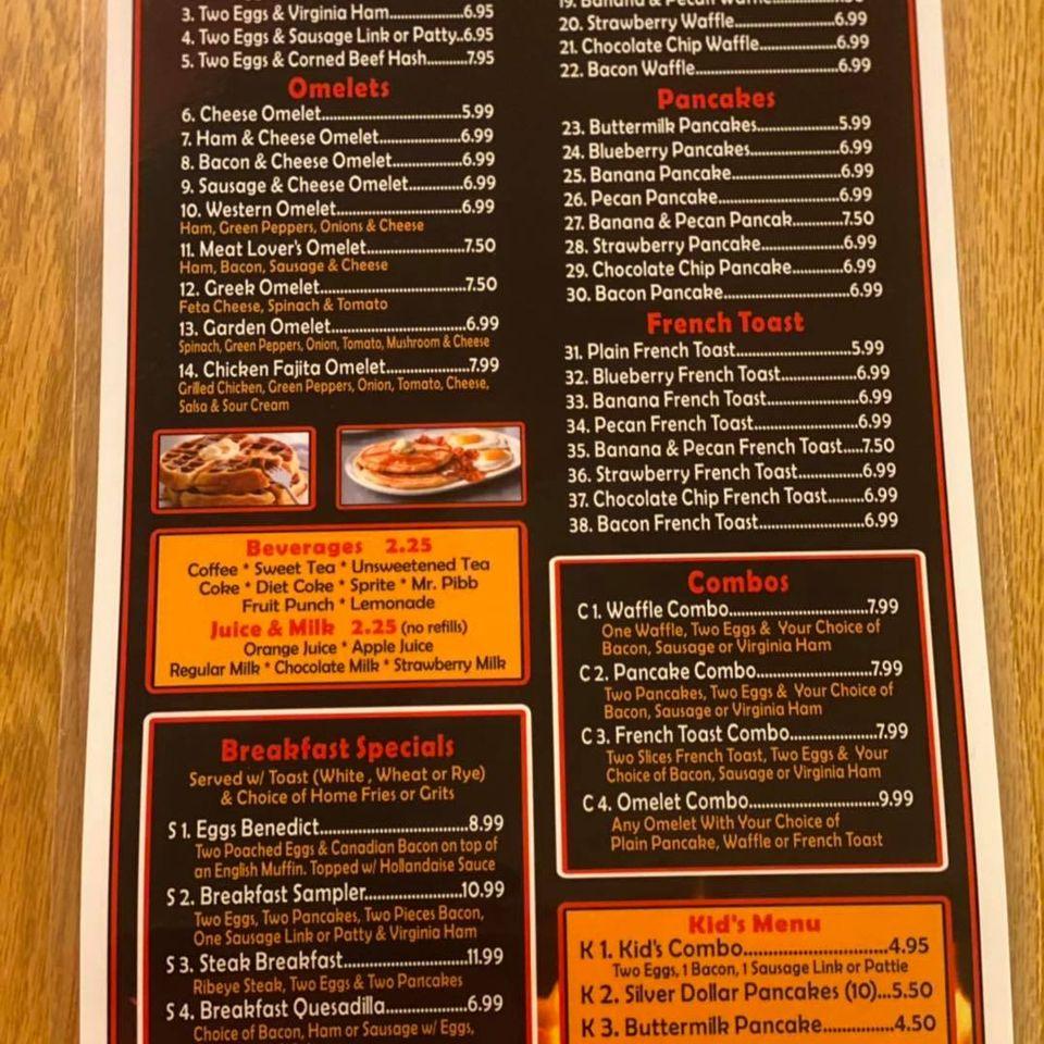 Menu at Mathews Grill and Deli pizzeria, Mathews