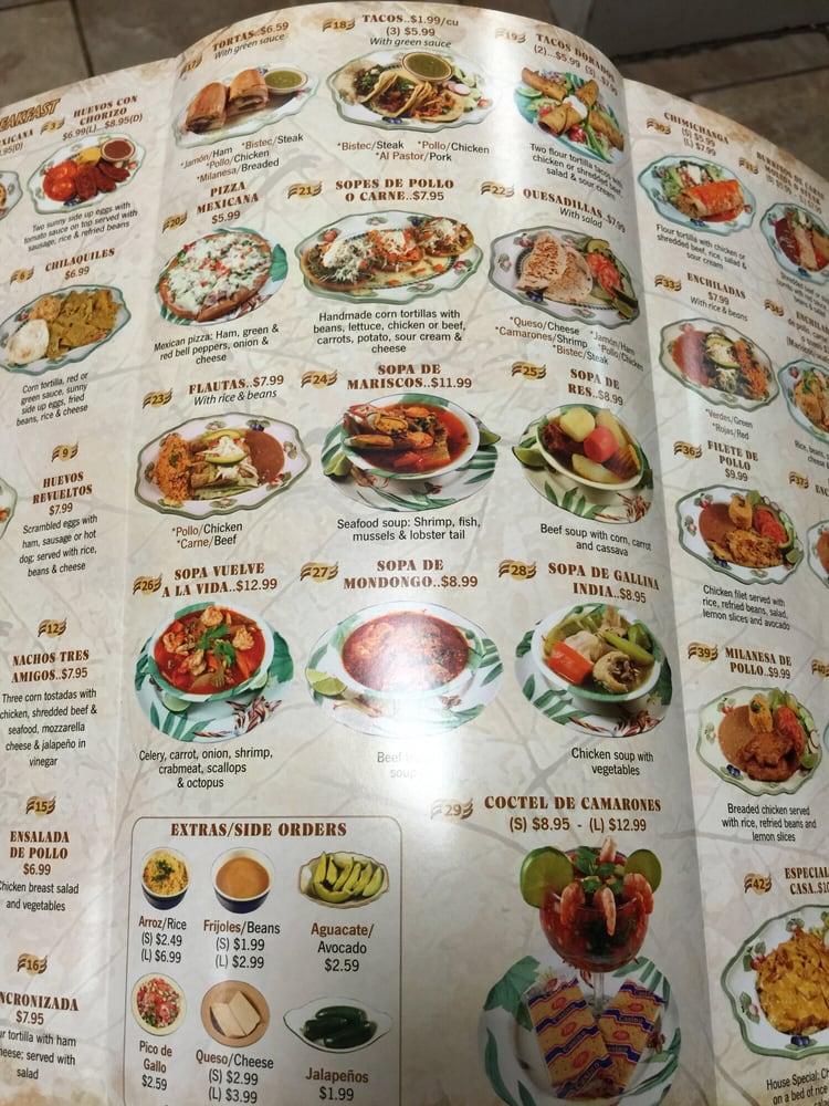 Menu at Arco Iris restaurant, Richmond