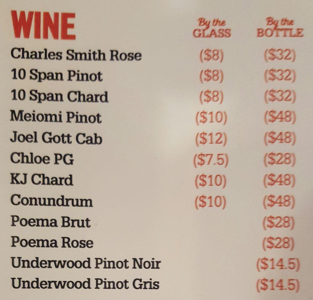 Menu at Curbside Burgers restaurant, Baton Rouge, Government St