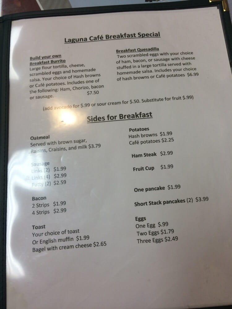Menu at Laguna Cafe, Laguna Woods, Moulton Pkwy