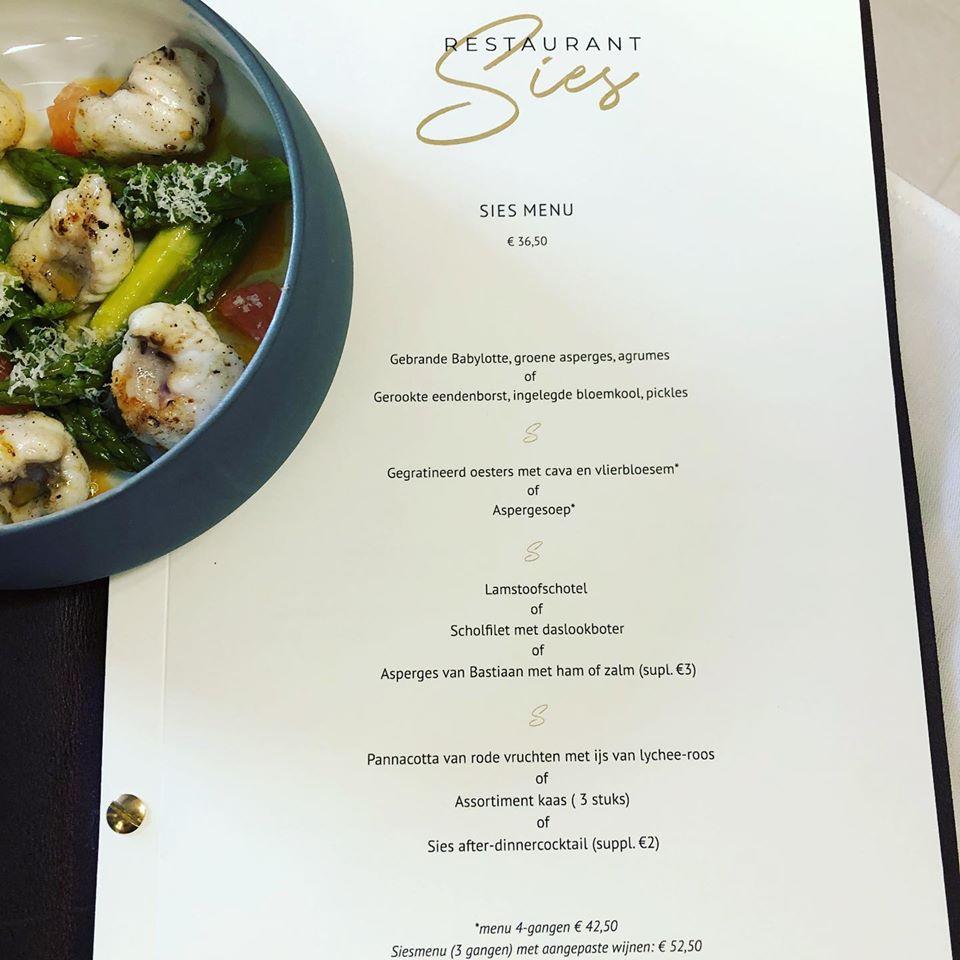 Menu at Restaurant Sies, Sint-Laureins