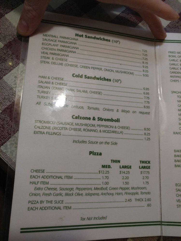 Menu at Thick & Thin Restaurant & Pizzeria, Boca Raton