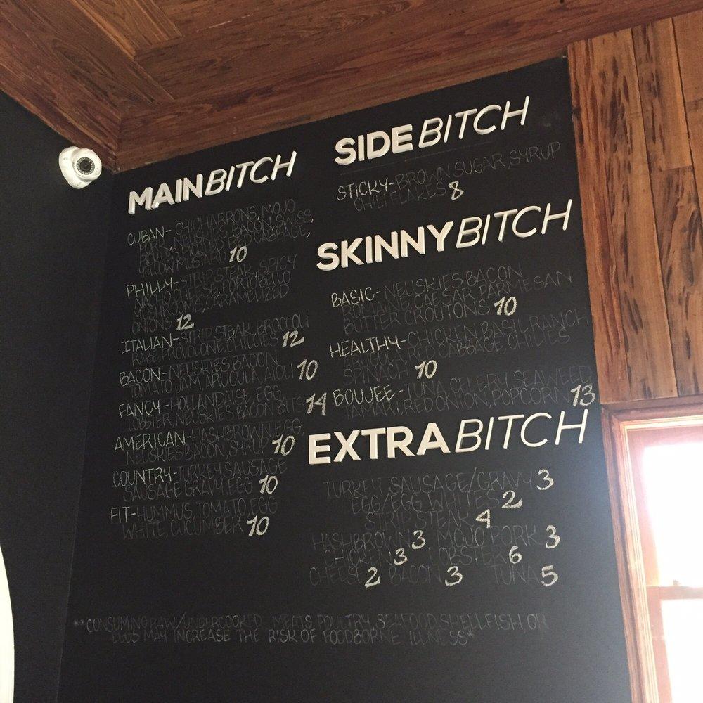 Menu at Bacon Bitch pub & bar, Miami Beach, Collins Ave
