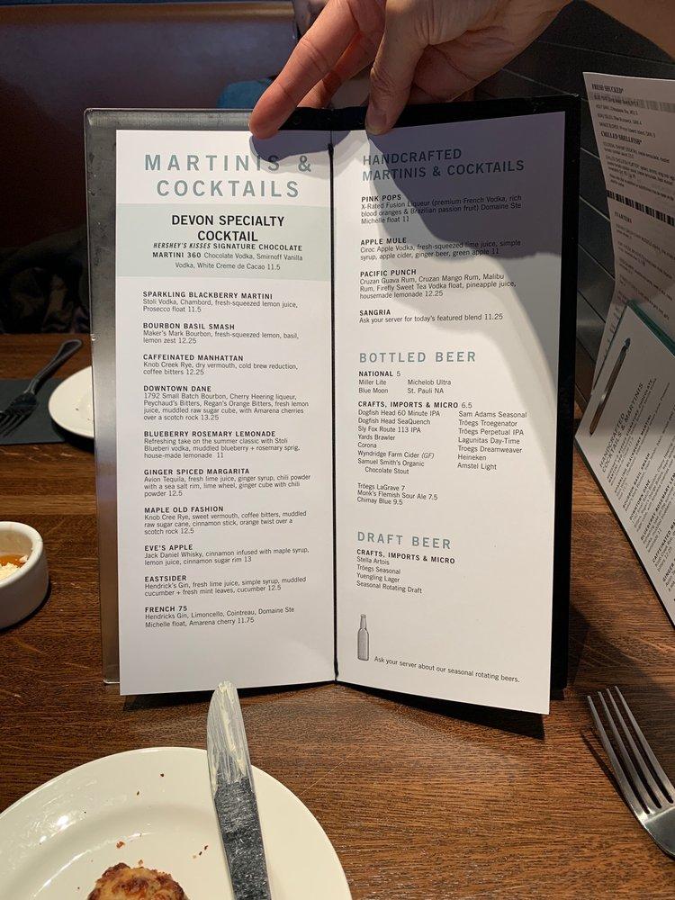 Menu at Devon Seafood & Steak pub & bar, Hershey