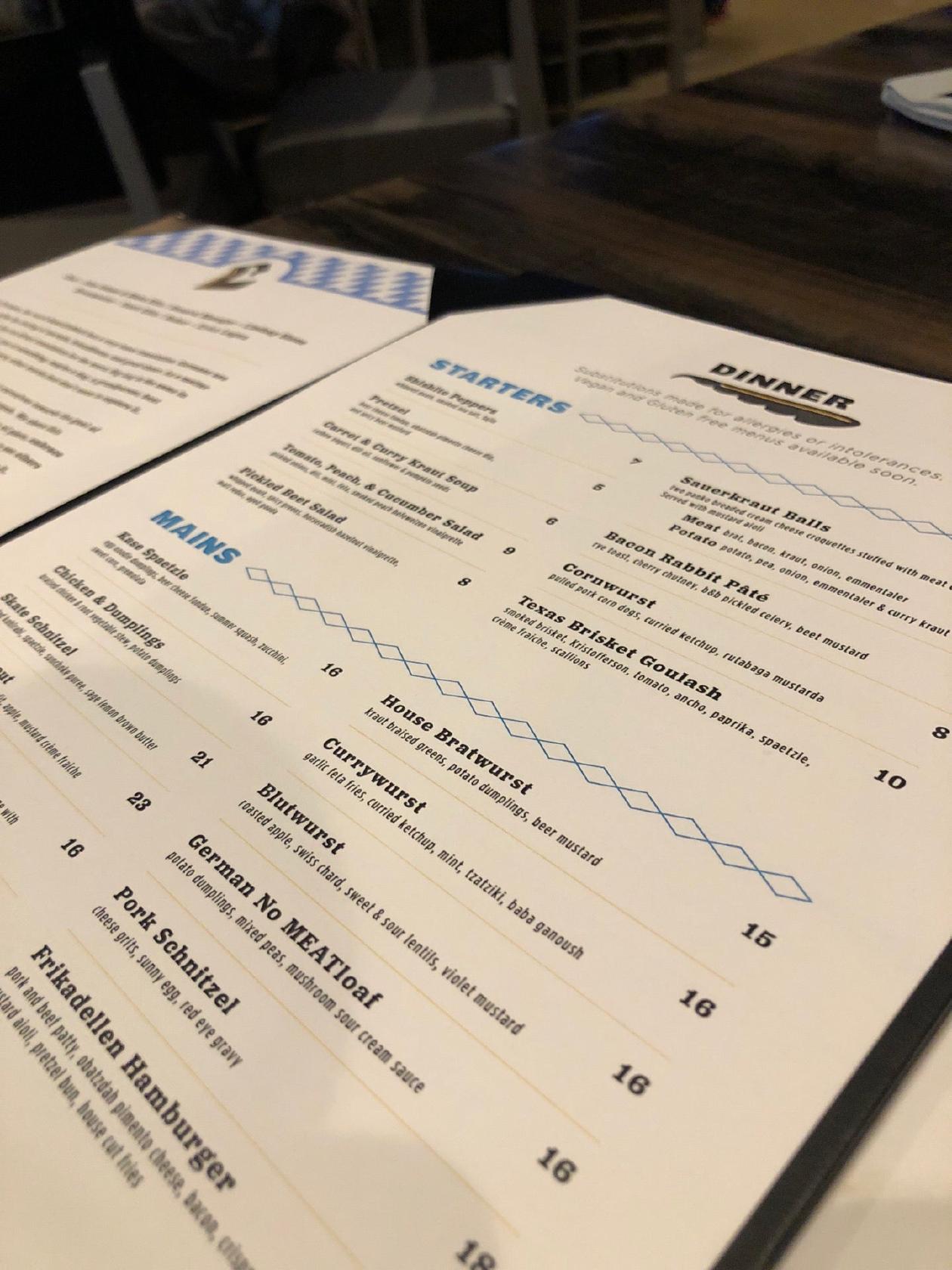 Menu at Liter House pub & bar, Indianapolis