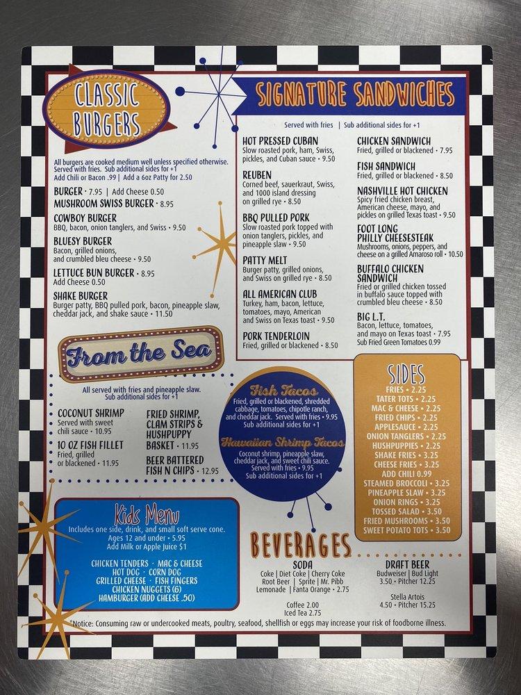 Menu at Shake Station restaurant, Ellenton