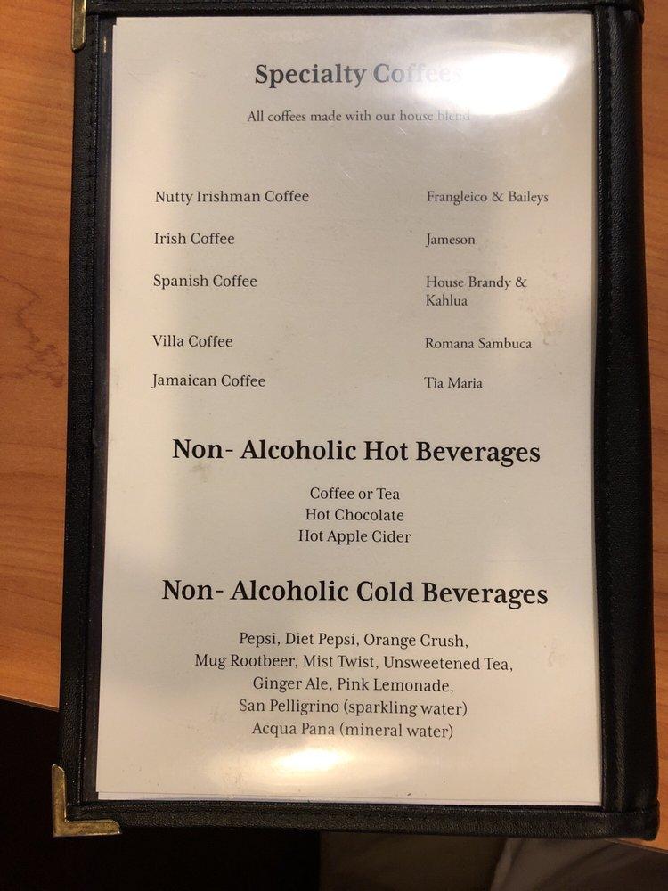 Menu at The Villa Restaurant, Wayland