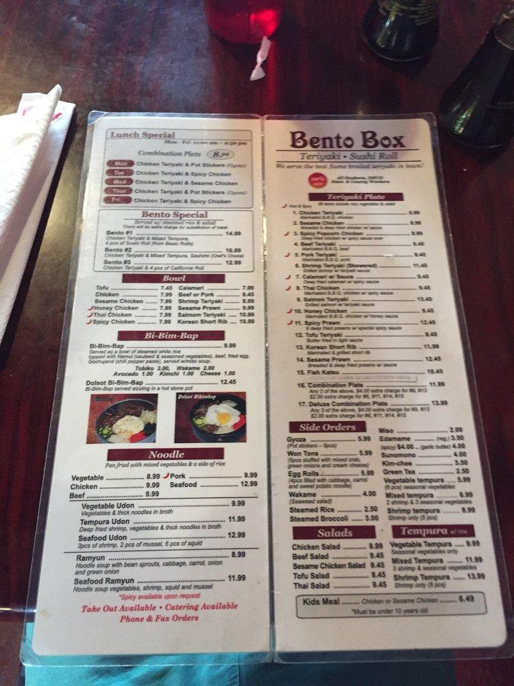 Menu at Bento Box restaurant, Sacramento, 65th St #100