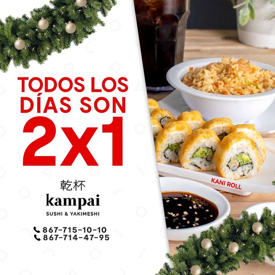 Menu at Kampai Sushi restaurant, Nuevo Laredo