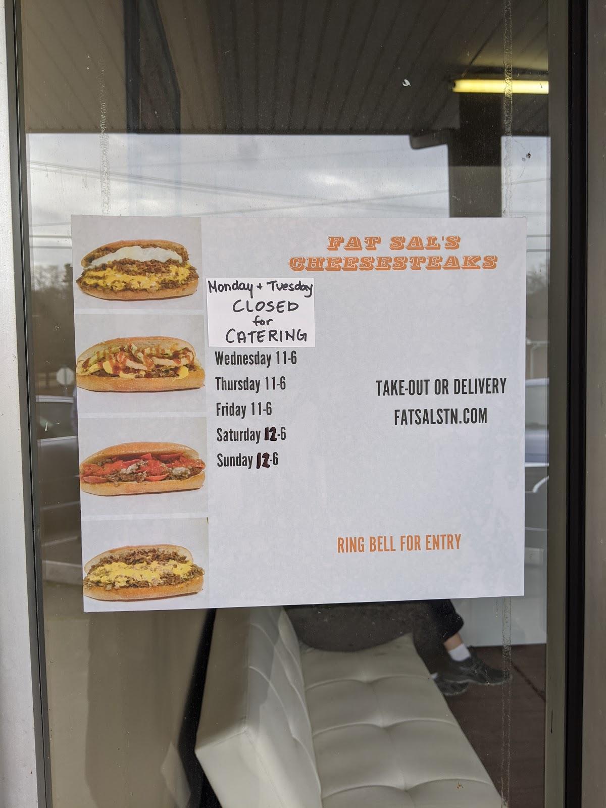 Menu at Fat Sal's Cheesesteaks restaurant, Oak Ridge