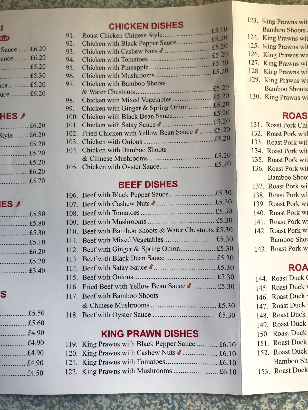 Menu at Magic Wok fast food, Sittingbourne